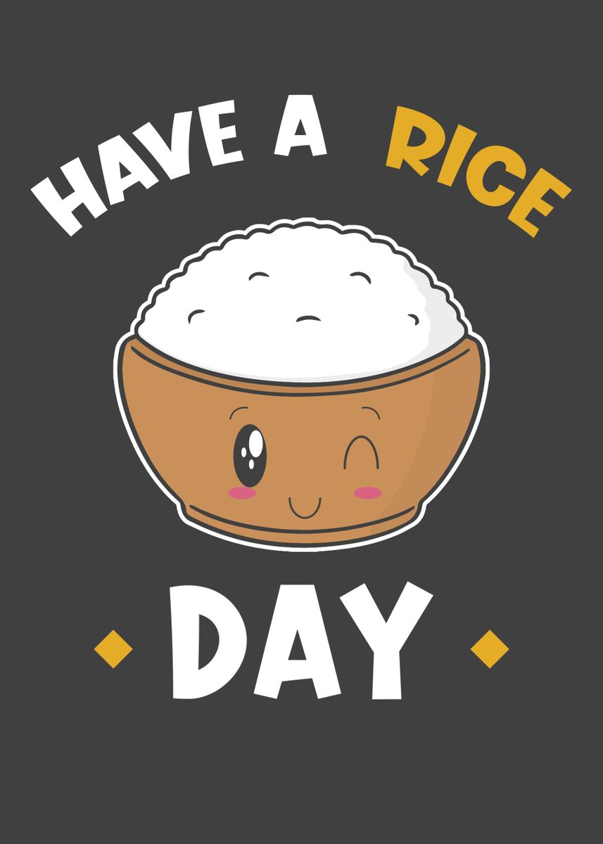 'Kawaii Rice Funny Pun Rice' Poster by schmugo | Displate