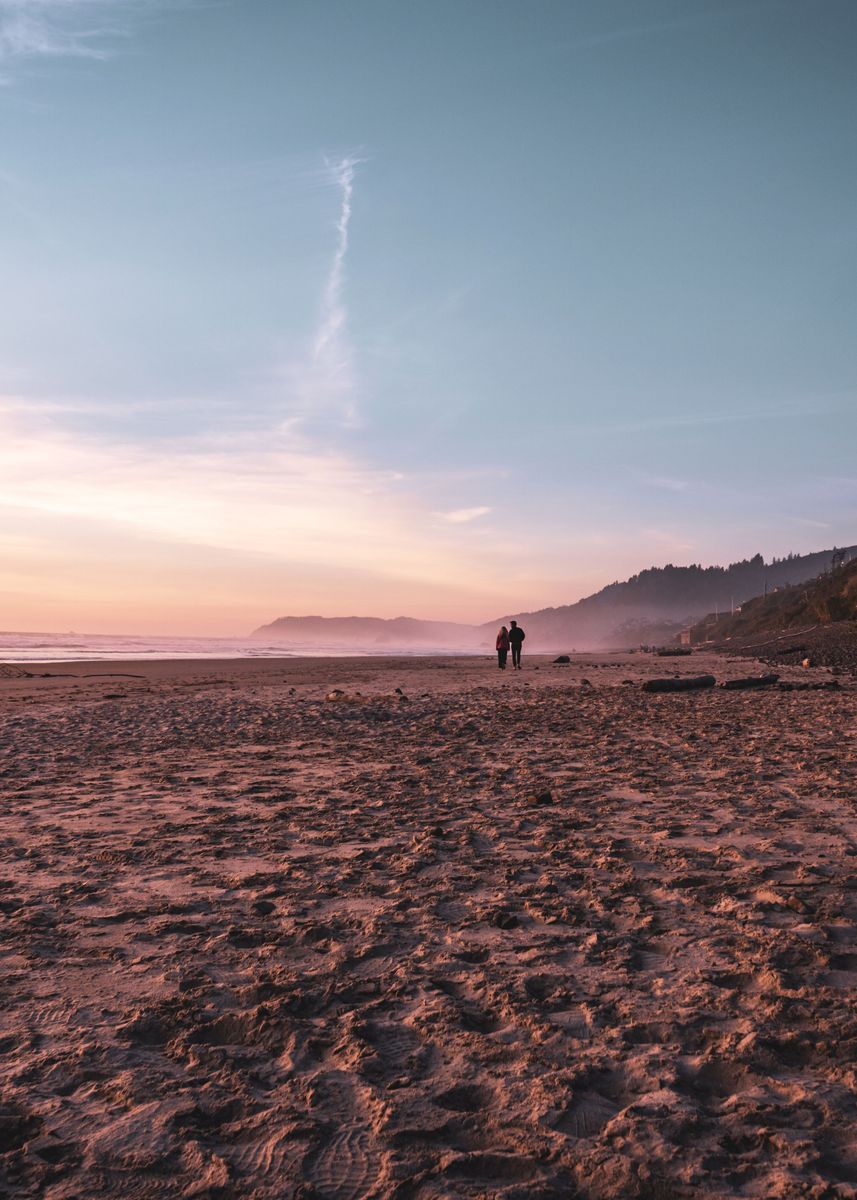 'Sunset Walks on the Beach ' Poster, picture, metal print, paint by ...