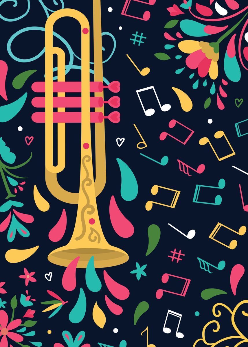 'Trumpet' Poster, picture, metal print, paint by Andreas Schellenberg ...