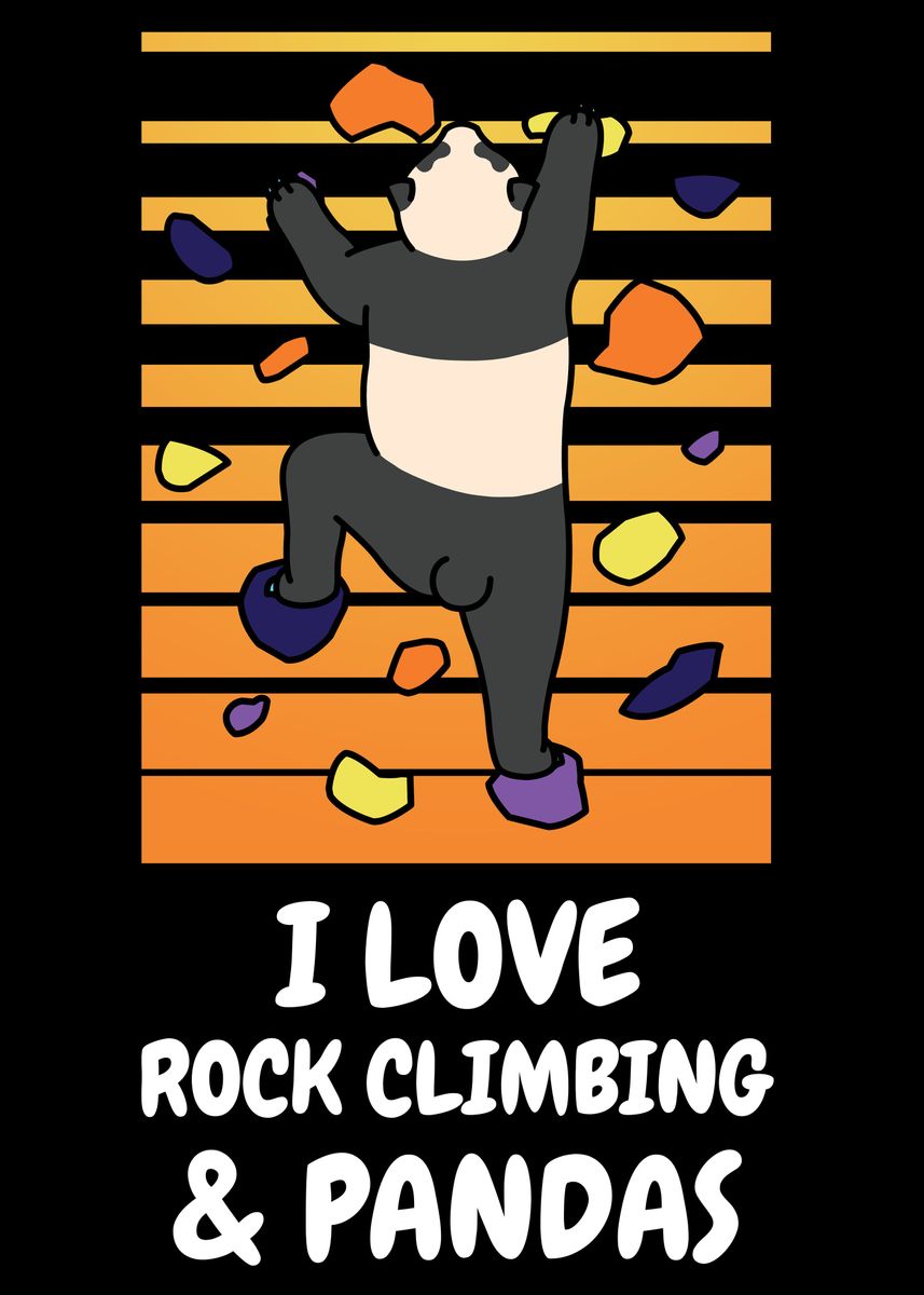 'Rock Climbing Panda' Poster by AestheticAlex | Displate