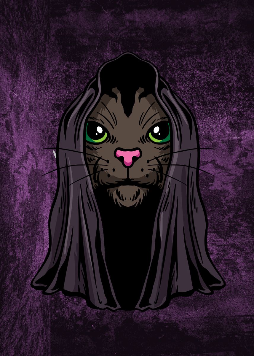 'Dark Horror Cat' Poster, picture, metal print, paint by Brummkatze ...