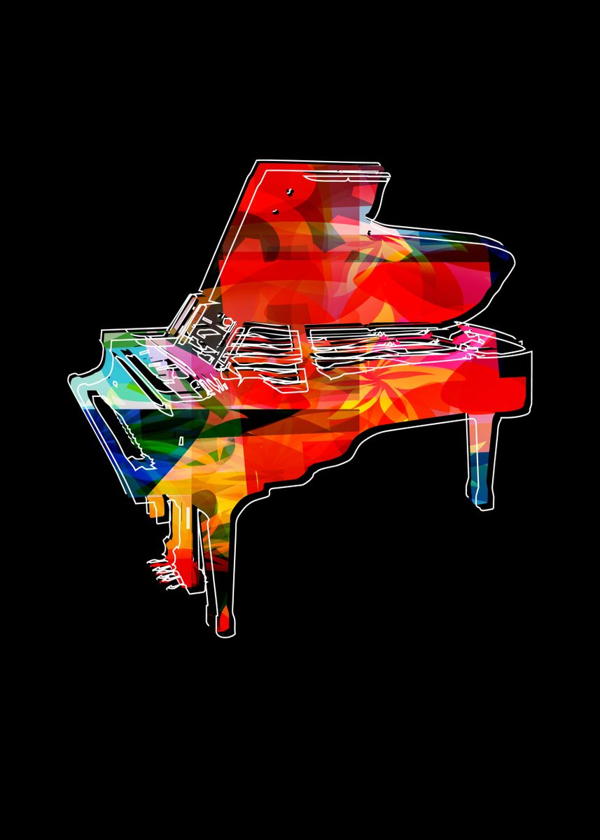 'Piano Colors' Poster, picture, metal print, paint by Mooon | Displate