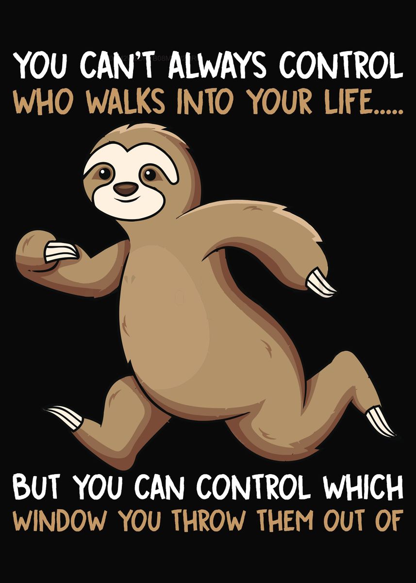 'Funny Lazy Sloth' Poster, picture, metal print, paint by Statements ...