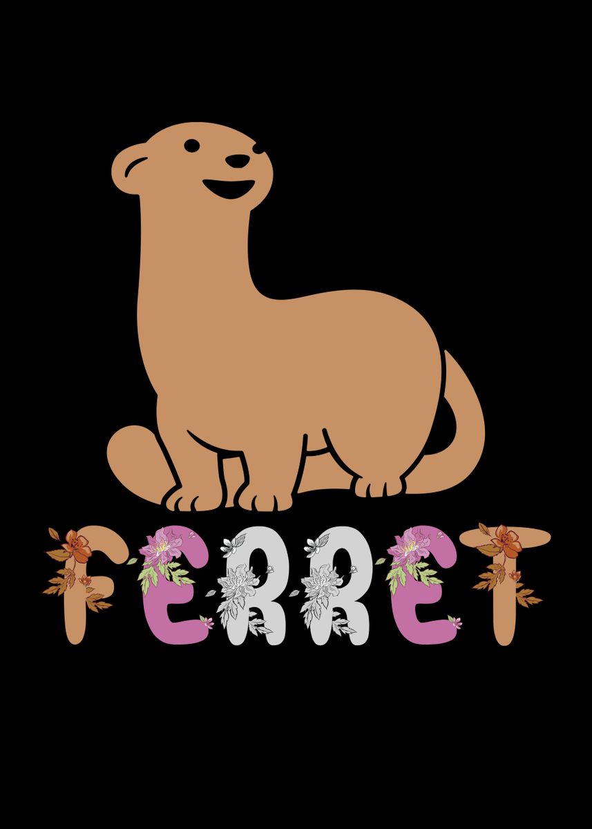 'Ferret' Poster, picture, metal print, paint by Lukes Pixel Studio ...