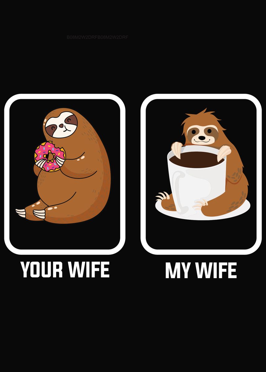 'Funny Lazy Sloth' Poster, picture, metal print, paint by Statements ...