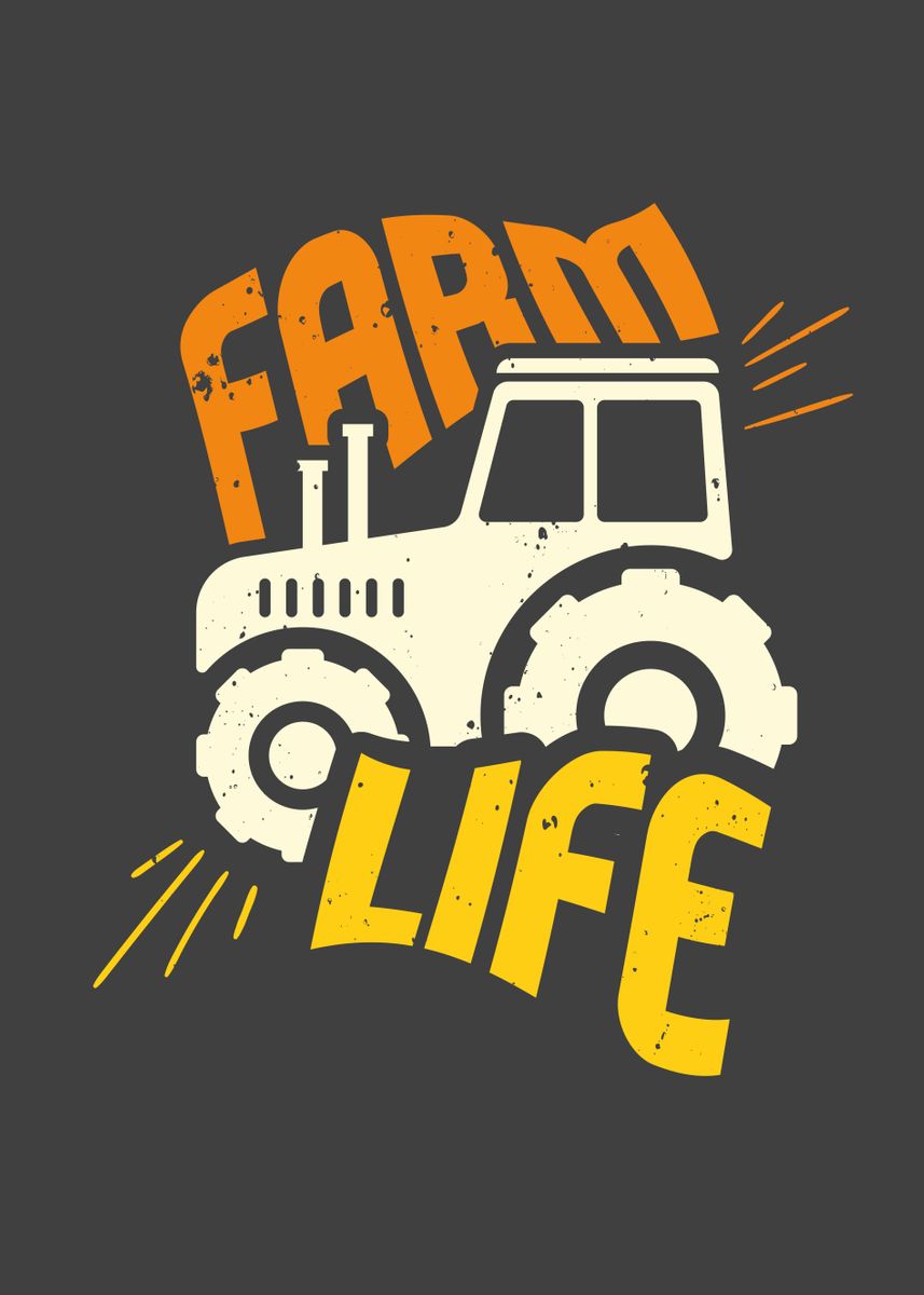 'Retro Vintage Farm Life' Poster, picture, metal print, paint by ...