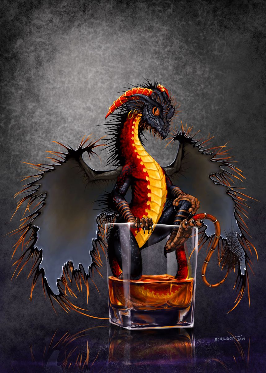 'Rum Dragon ' Poster, picture, metal print, paint by Stanley Morrison ...