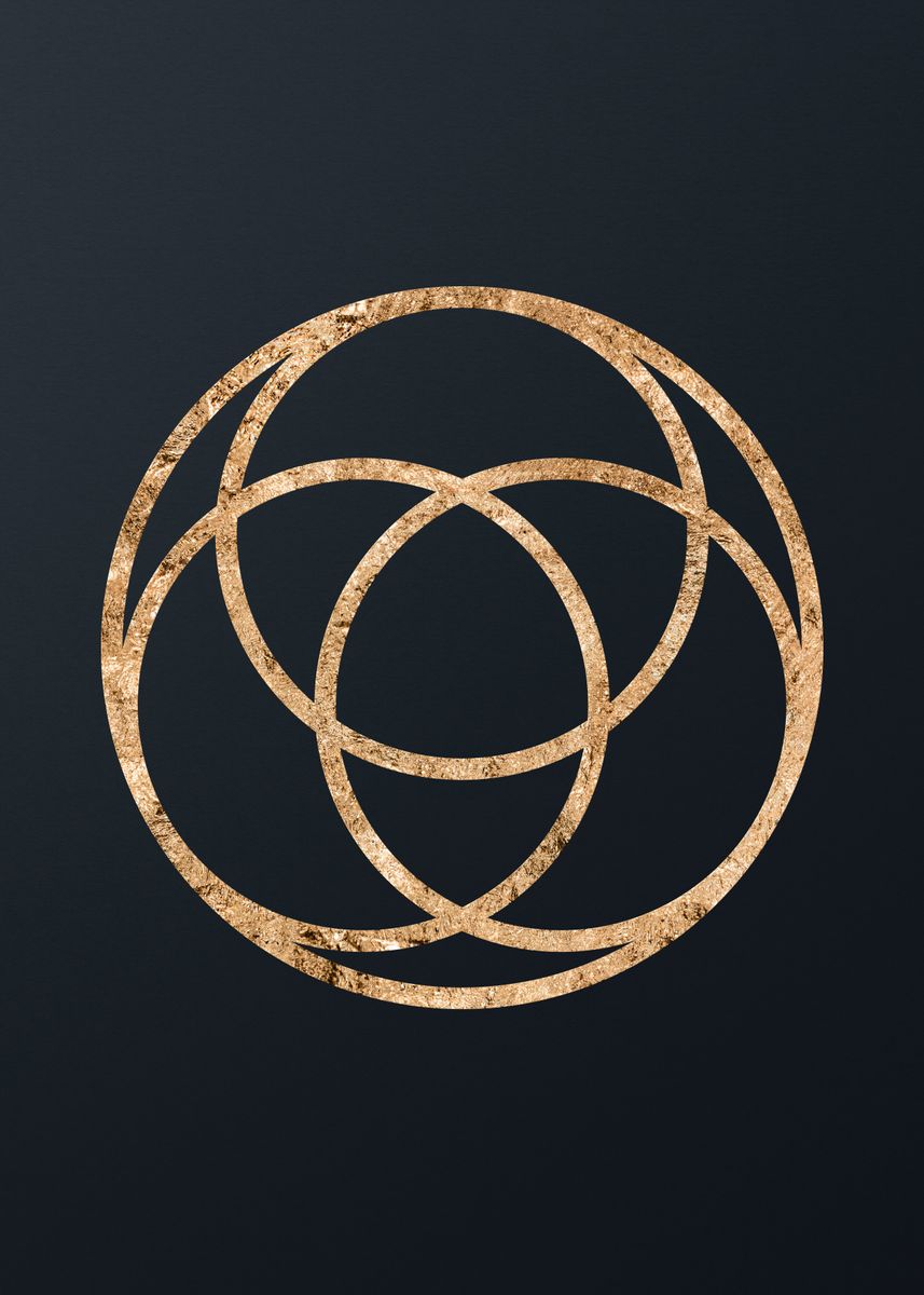 'Gold Geometric Glyph Sign' Poster by Holy Rock Design | Displate