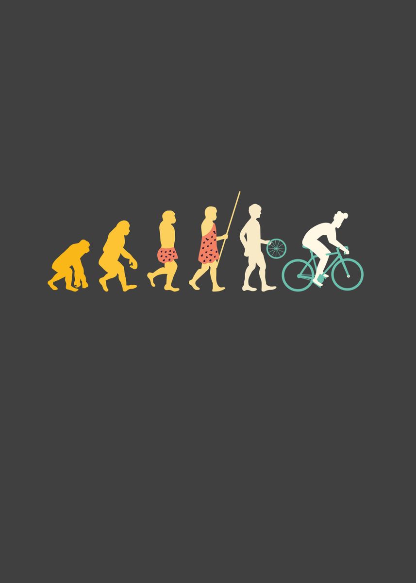 'Evolution Of Biking' Poster, picture, metal print, paint by ...