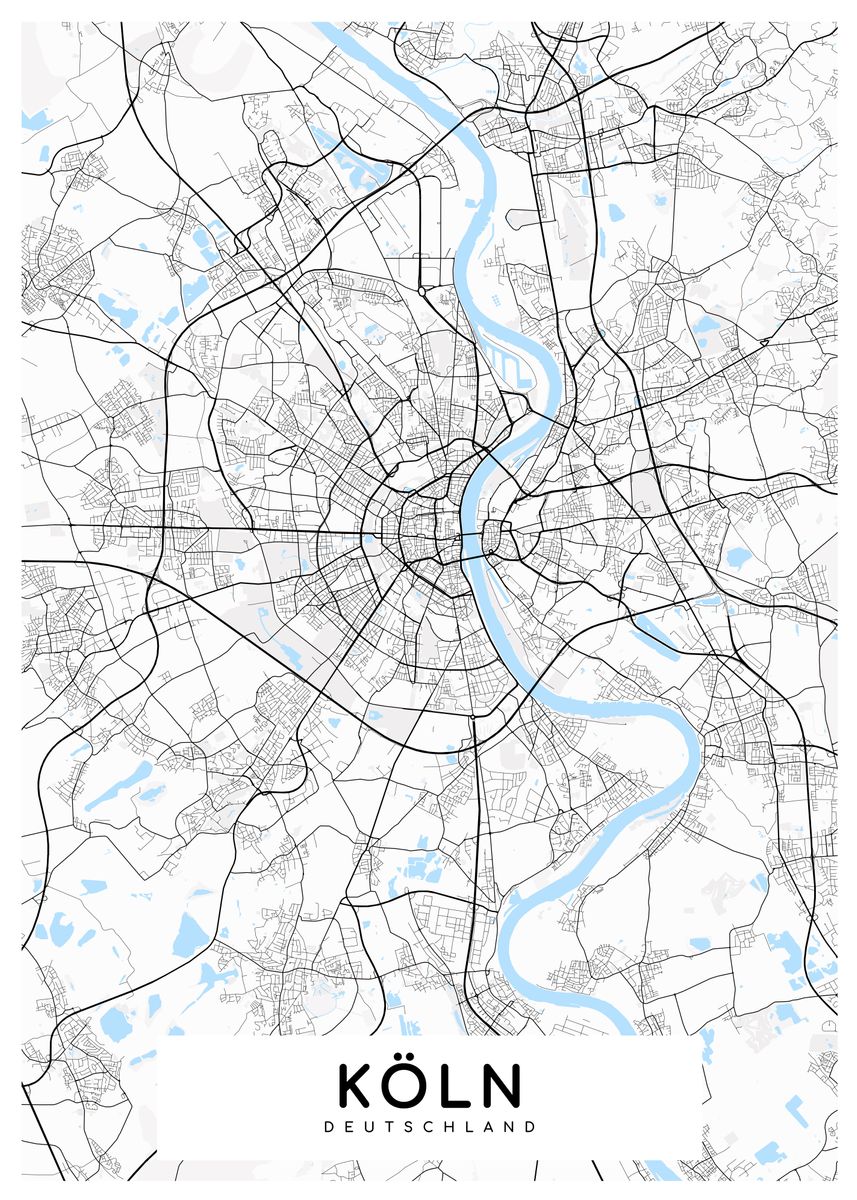 'Koln' Poster, picture, metal print, paint by mapsies | Displate