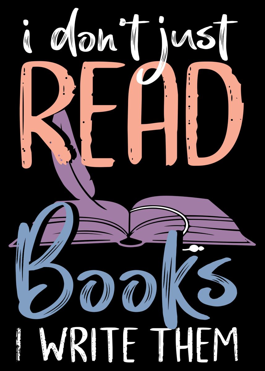 'Funny Book Author Pun' Poster, picture, metal print, paint by Sabine ...