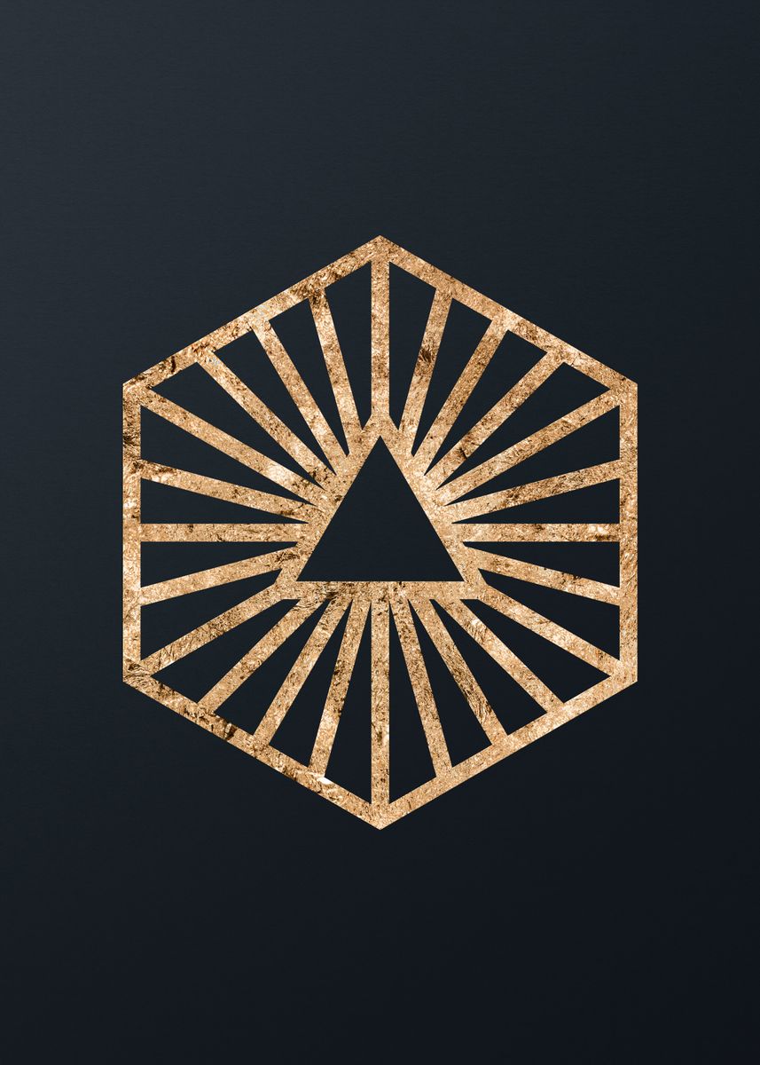 'Gold Geometric Glyph Rune' Poster by Holy Rock Design | Displate