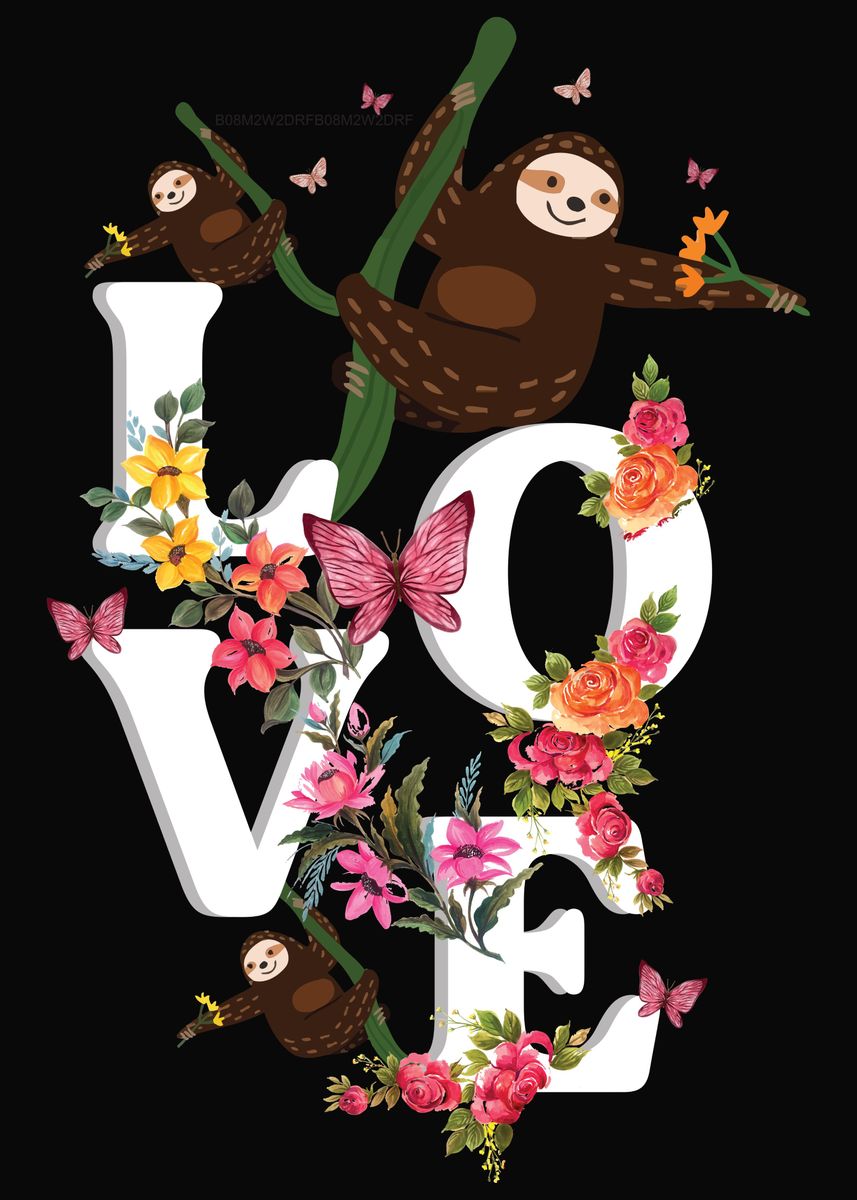 'Funny Lazy Sloth' Poster, picture, metal print, paint by Statements ...