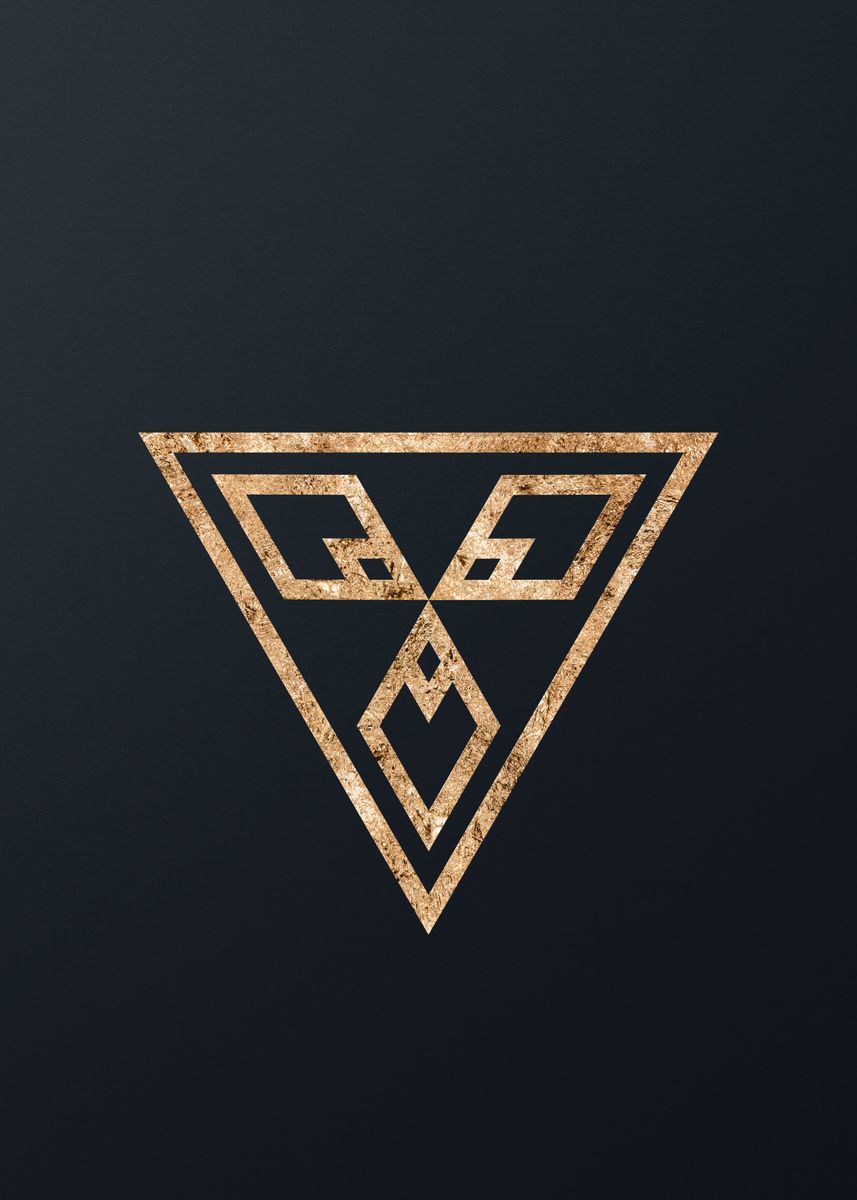 'Gold Geometric Glyph Rune' Poster by Holy Rock Design | Displate