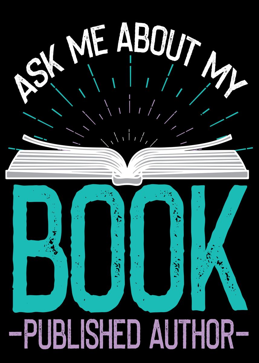 'Funny Book Author Pun' Poster, picture, metal print, paint by Sabine ...