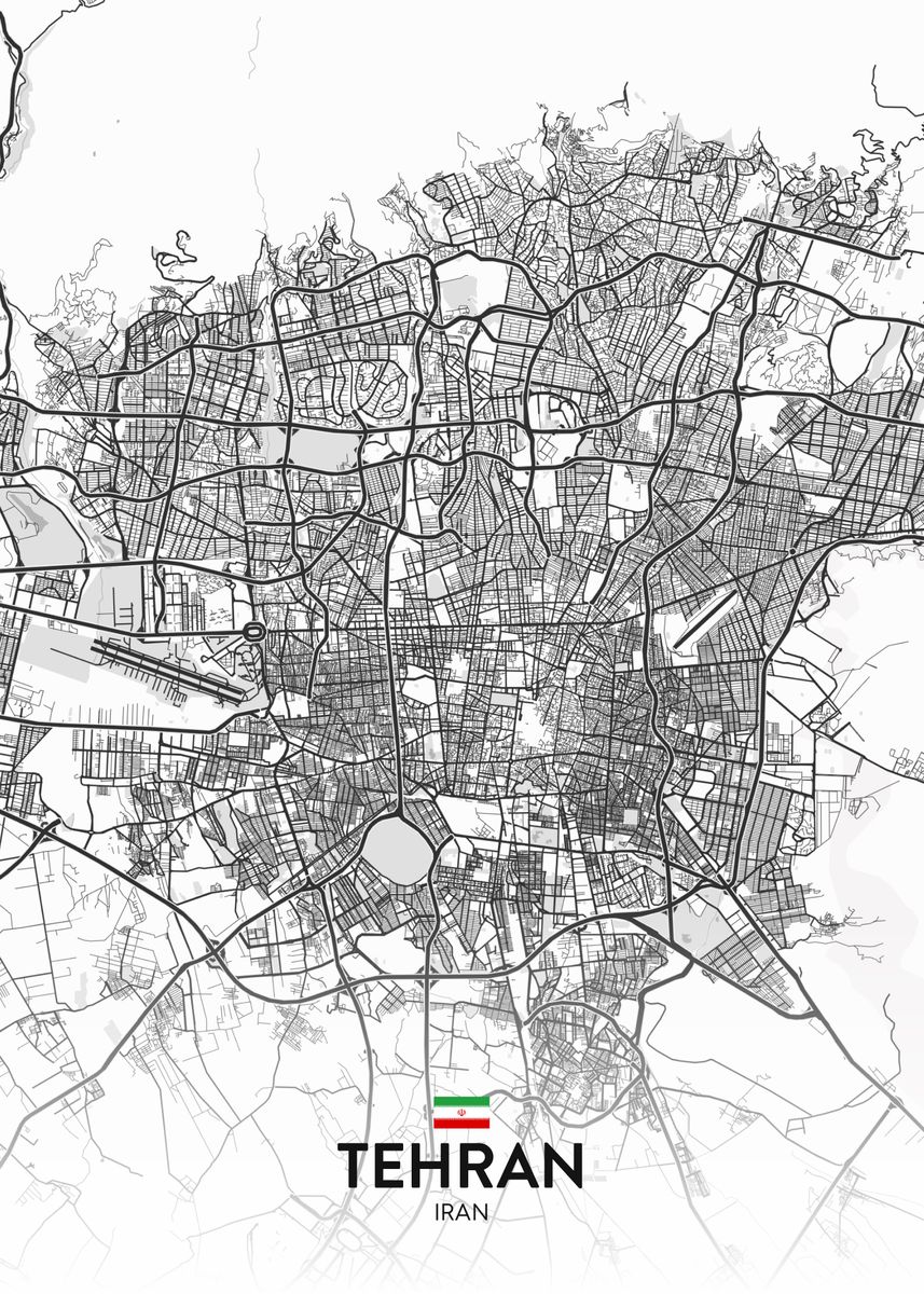 'Tehran IR' Poster, picture, metal print, paint by IMR Designs | Displate