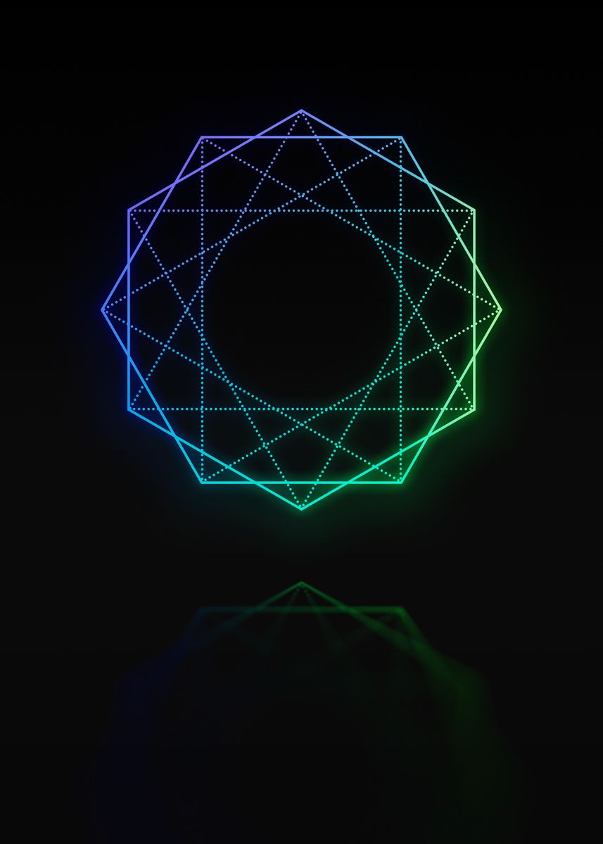 'Neon Geometric Glyph Sign' Poster by Holy Rock Design | Displate