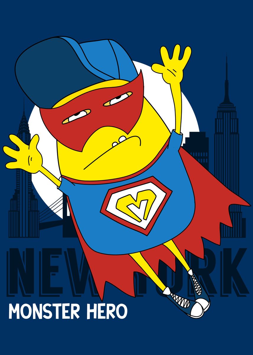 'Monster Hero' Poster, picture, metal print, paint by bi bo | Displate