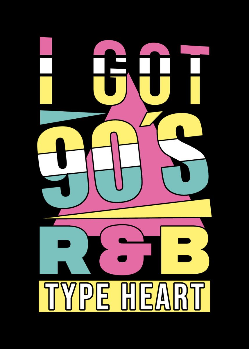 '90s RnB Hip Hop Retro' Poster, picture, metal print, paint by schmugo ...
