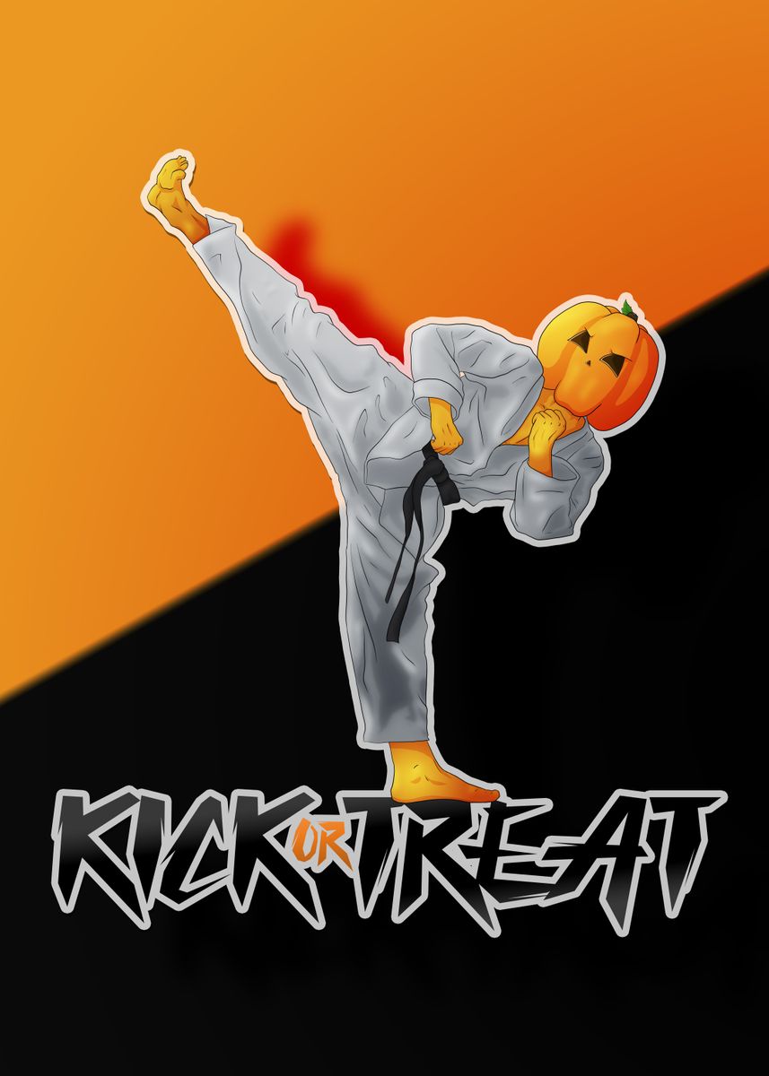 'Kick Or Treat' Poster, picture, metal print, paint by Jarrod ...