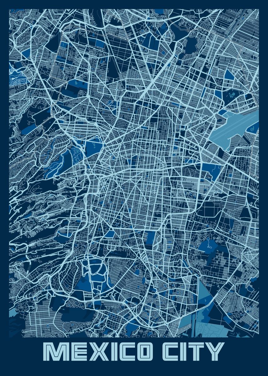 'Mexico City Map Mexico' Poster by Max Ronn | Displate
