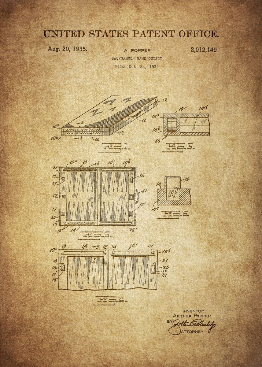 'Game Patent' Poster, picture, metal print, paint by Alia James | Displate
