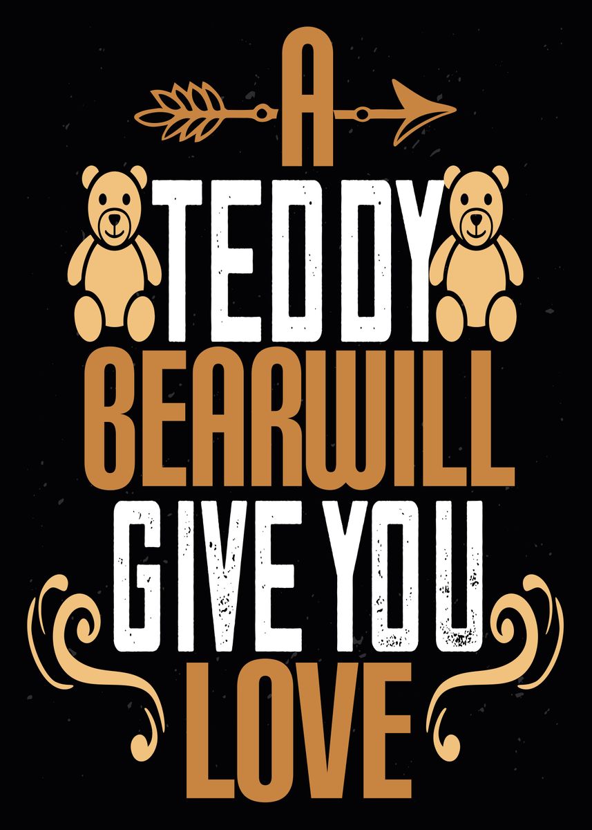 'Cute Teddy Poster Displate' Poster, picture, metal print, paint by ...