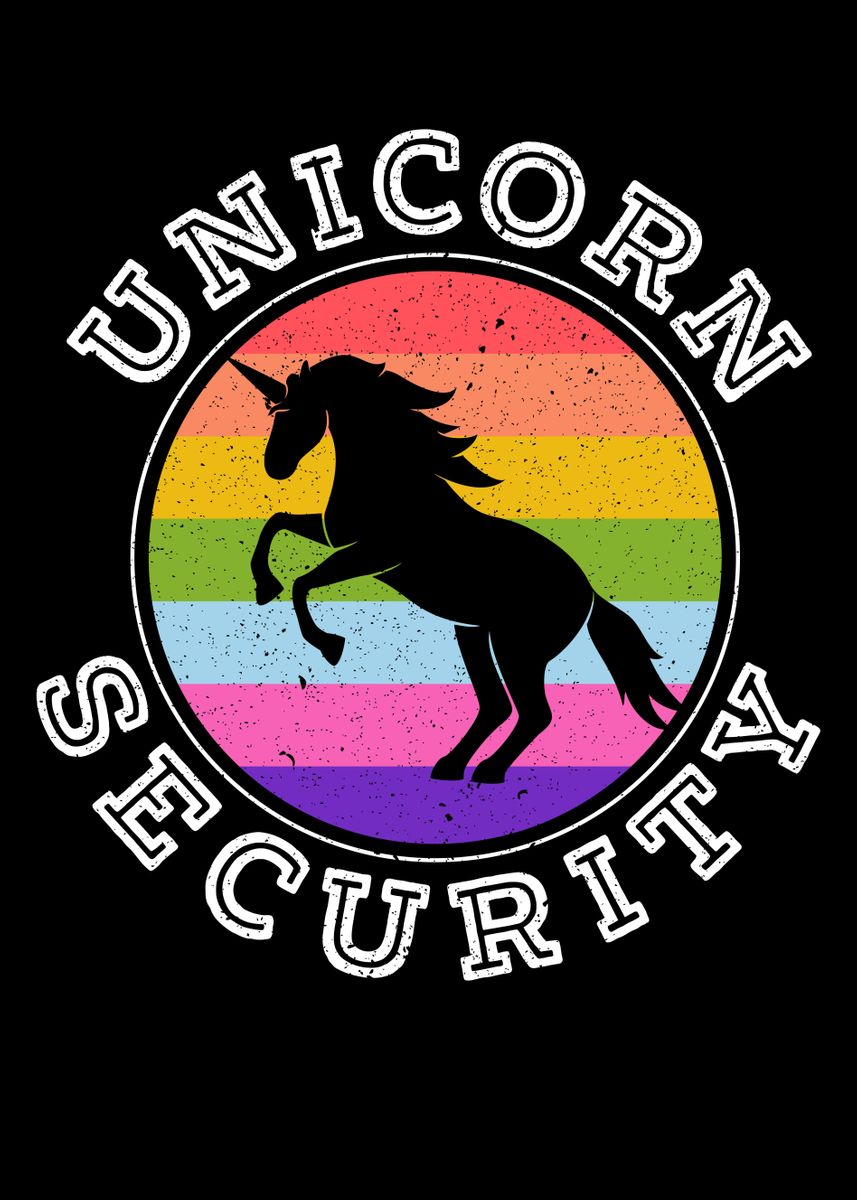 'Unicorn Security' Poster, picture, metal print, paint by NAO | Displate