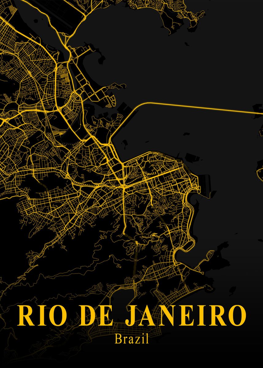 'Rio de Janeiro City Brazil' Poster, picture, metal print, paint by Max ...