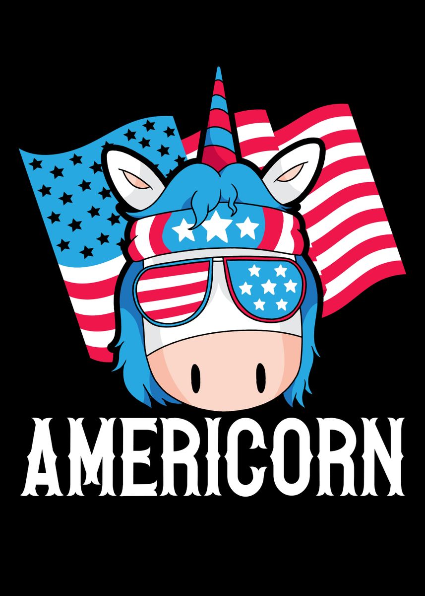 'Americorn' Poster, picture, metal print, paint by NAO | Displate