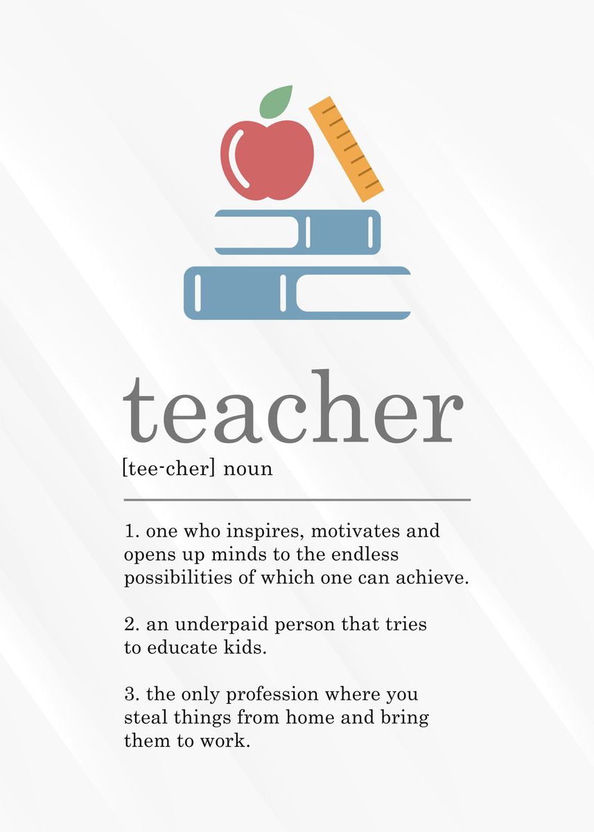 'Funny Teacher Definition 2' Poster by 84PixelDesign | Displate