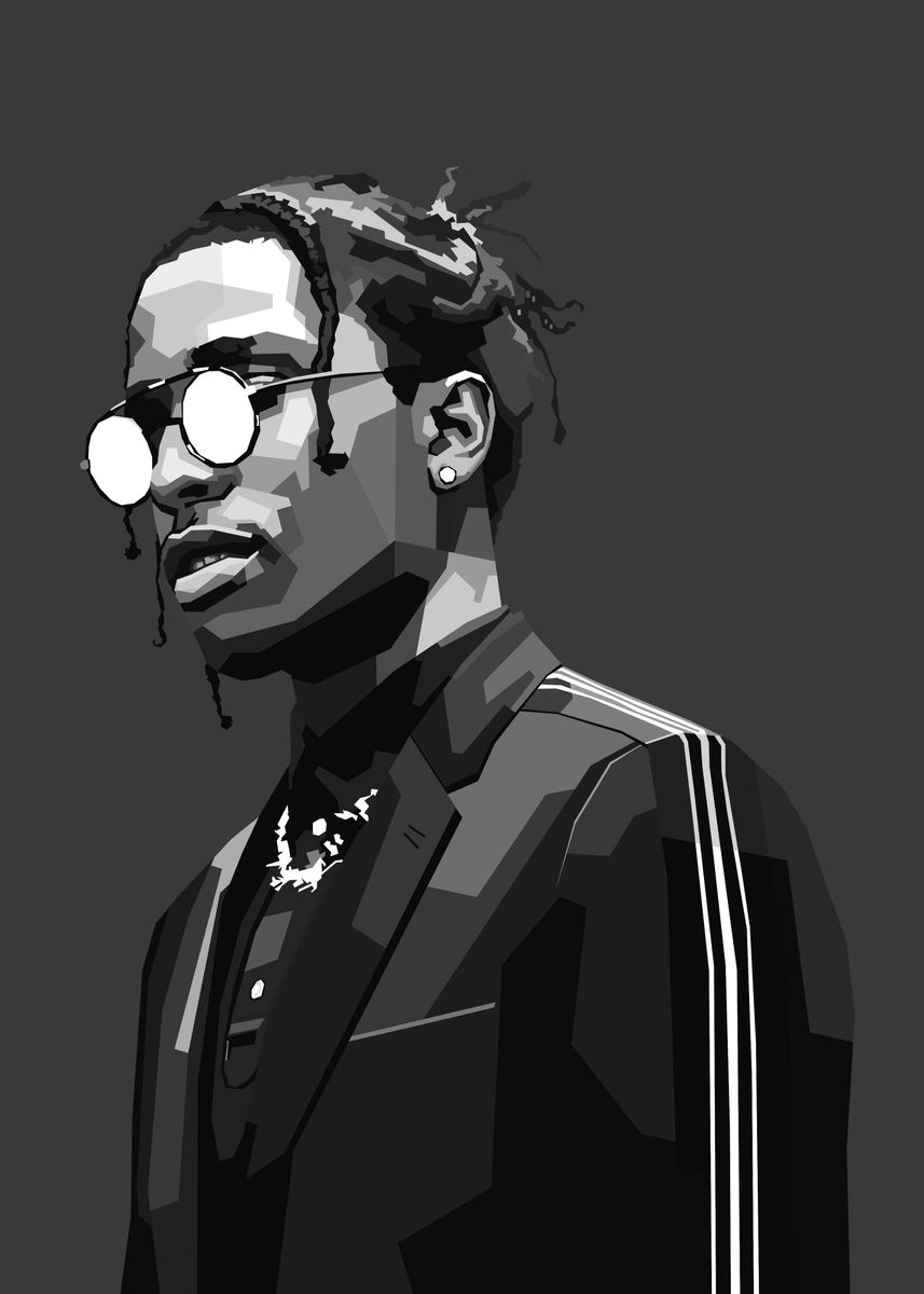 Asap Rocky Black And White Drawing