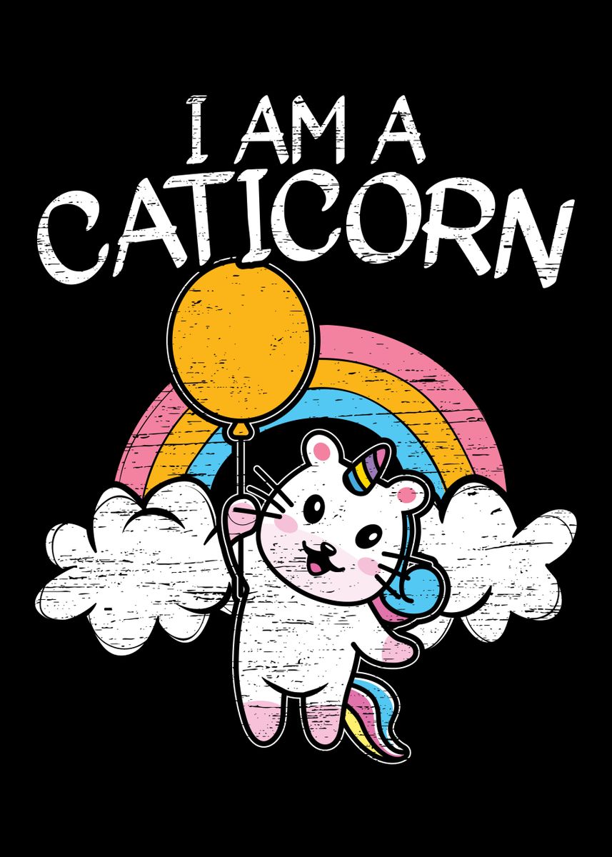 'I Am A Caticorn' Poster, picture, metal print, paint by NAO | Displate