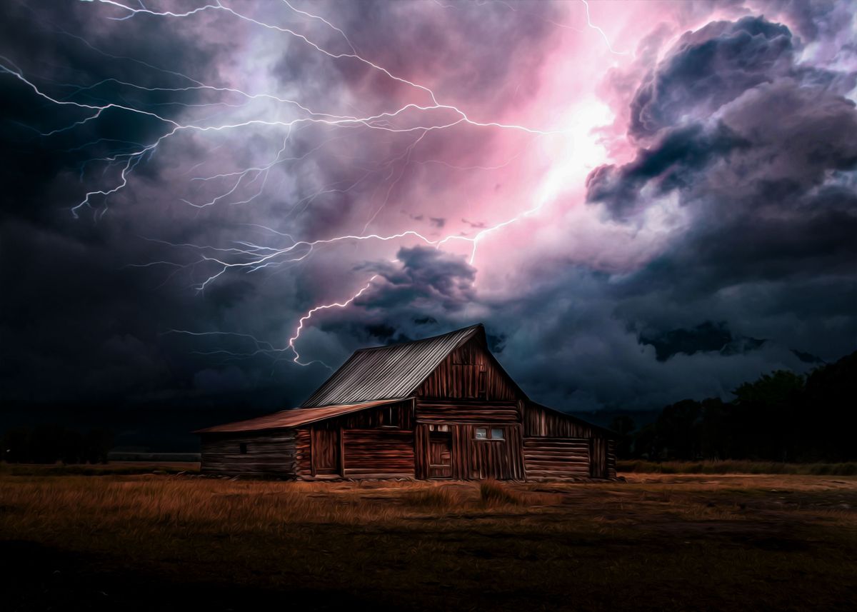 'House Thunderstorm' Poster by George Sorin | Displate