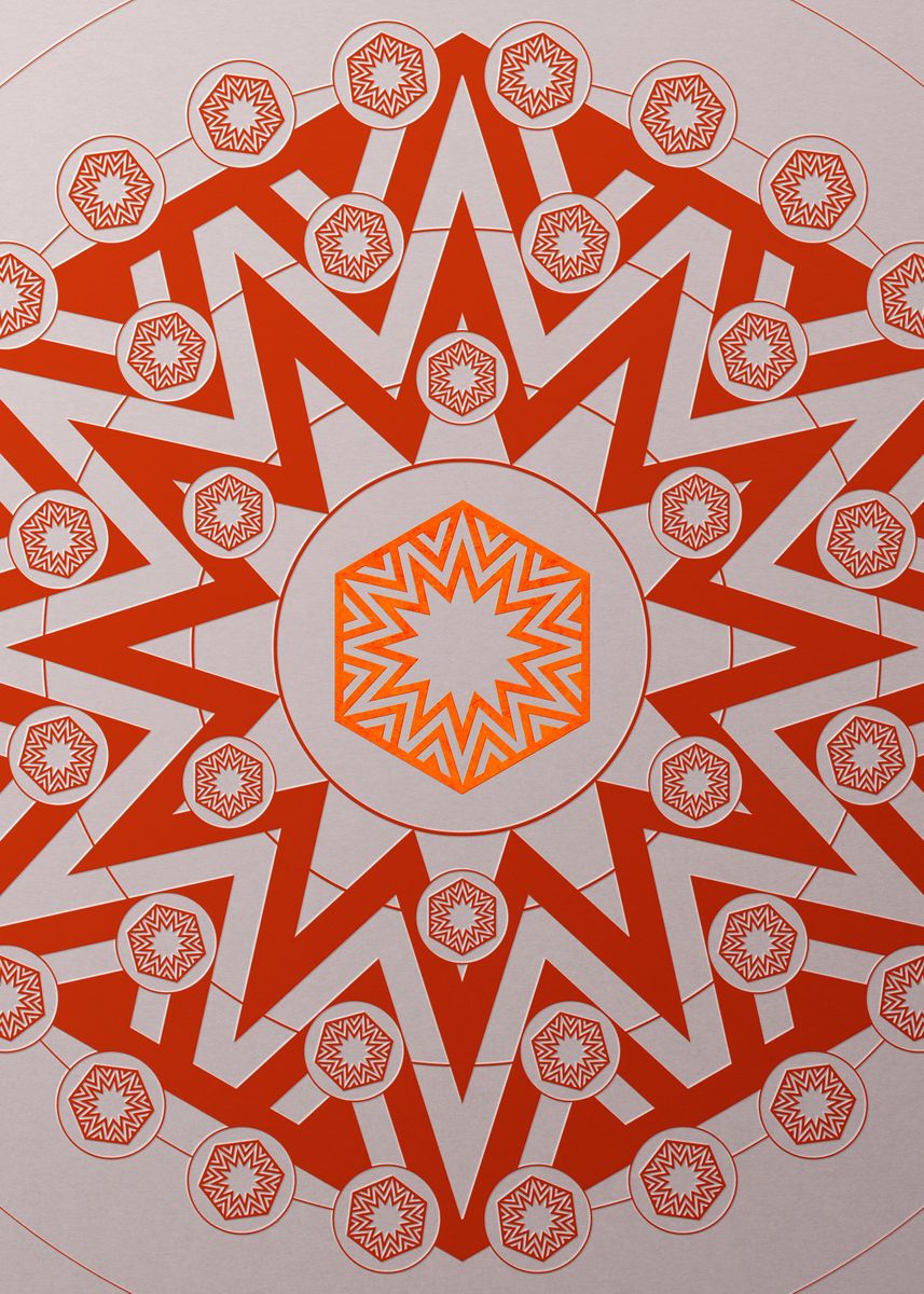 'Red Geometric Glyph Poster' Poster, picture, metal print, paint by ...