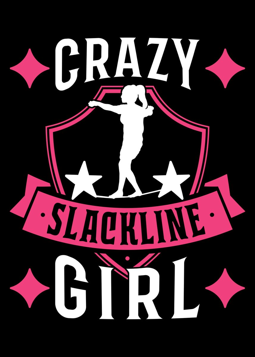 'Crazy Slackline Girl' Poster, picture, metal print, paint by ...