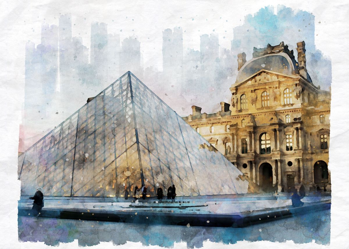 'Louvre Museum' Poster by Kardus Studio x Bakul Gambar | Displate