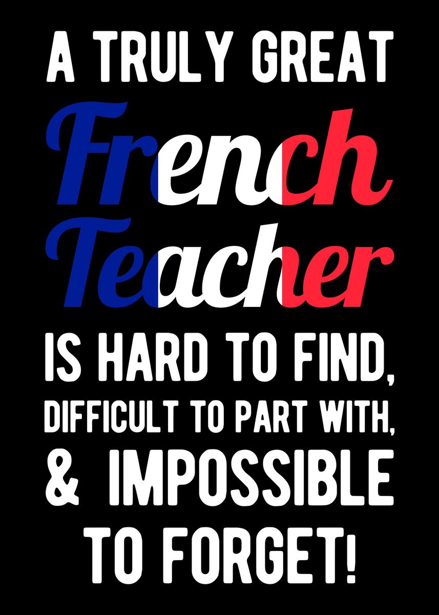 'Funny French Teacher' Poster by Visualz | Displate