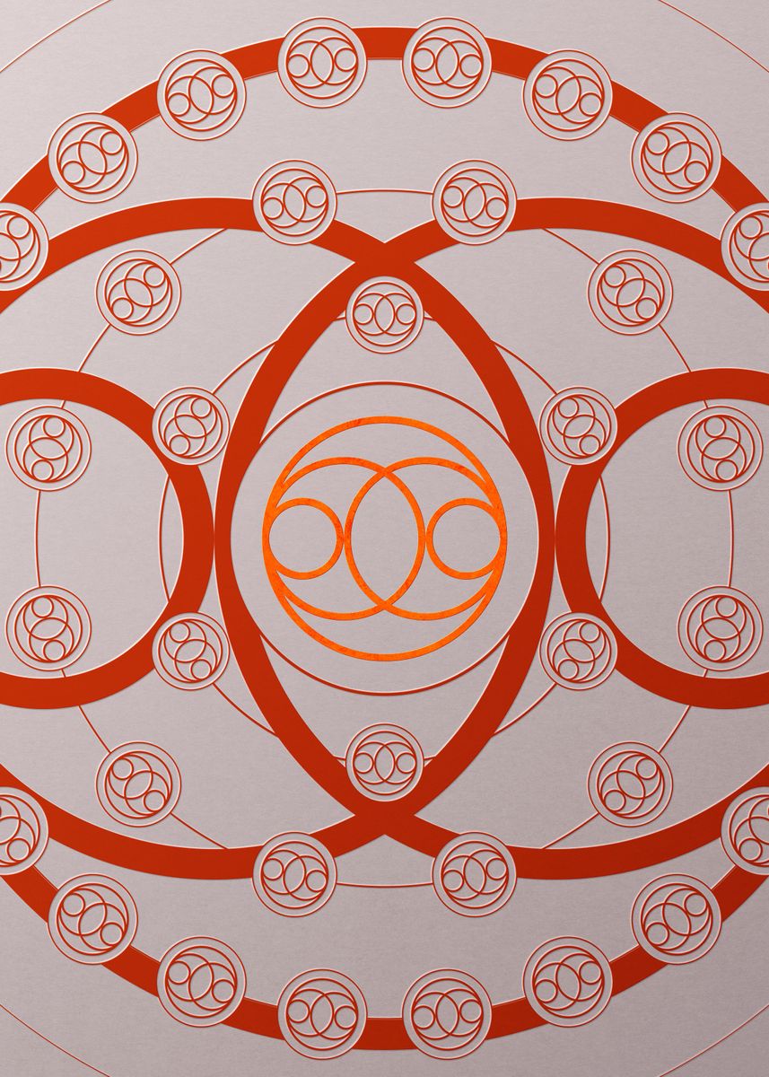 'Red Geometric Glyph Poster' Poster, picture, metal print, paint by ...