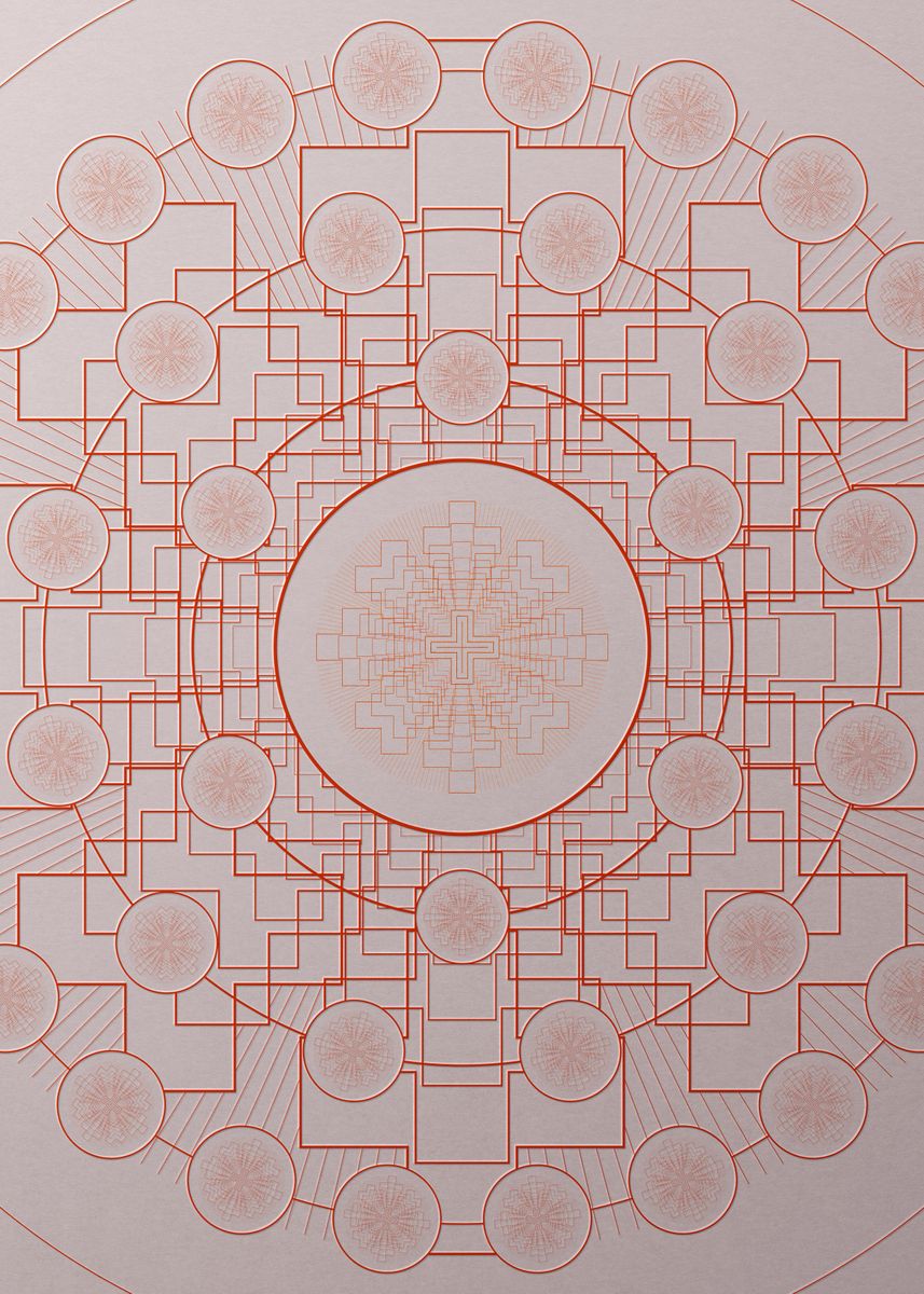 'Red Orange Sacred Geometry' Poster by Holy Rock Design | Displate