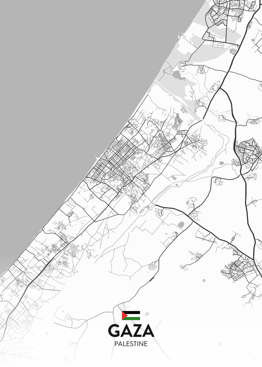 'Gaza PS' Poster, picture, metal print, paint by IMR Designs | Displate