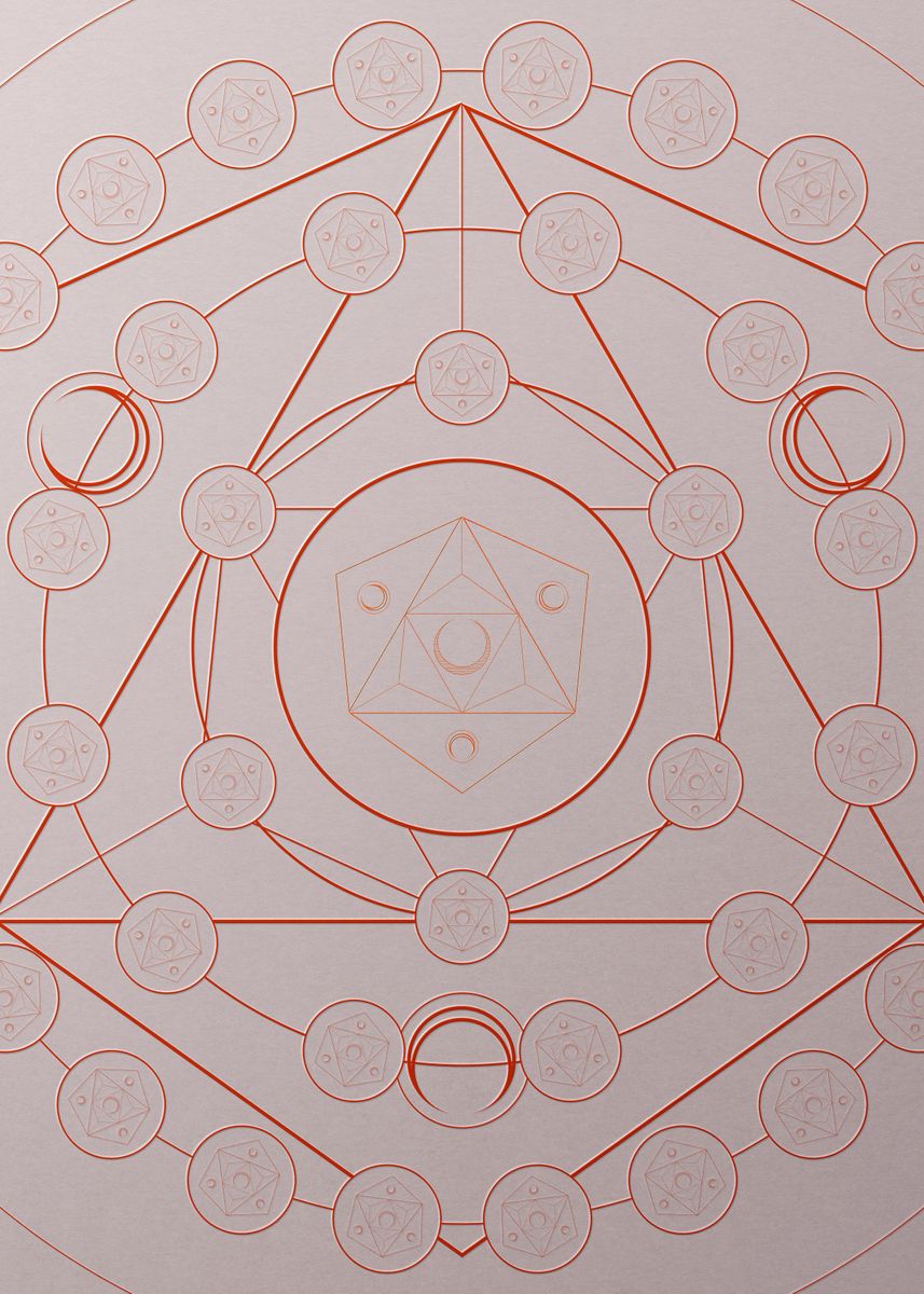'Red Geometric Glyph Poster' Poster by Holy Rock Design | Displate
