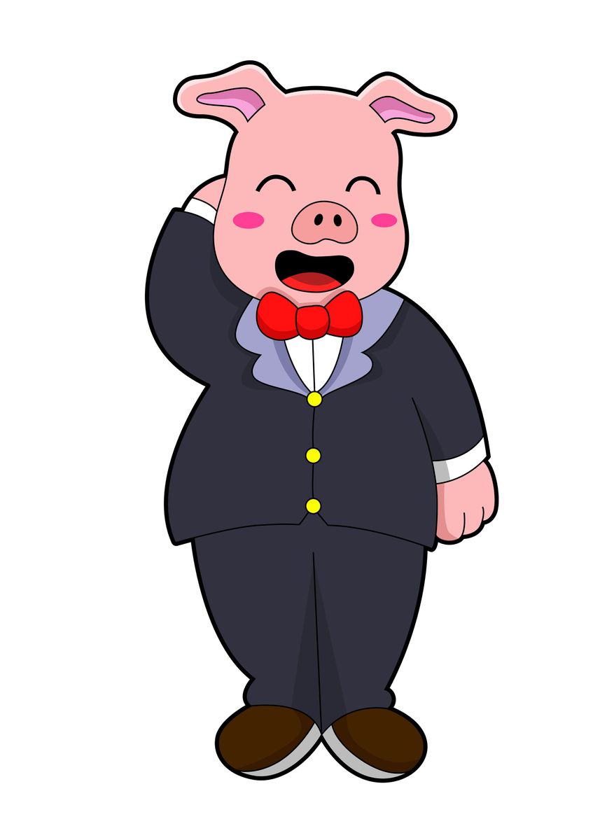 'Pig Groom Wedding Suit' Poster, picture, metal print, paint by Markus ...