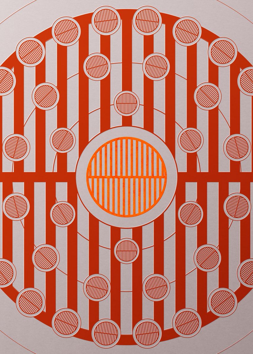 'Red Geometric Glyph Poster' Poster, picture, metal print, paint by ...