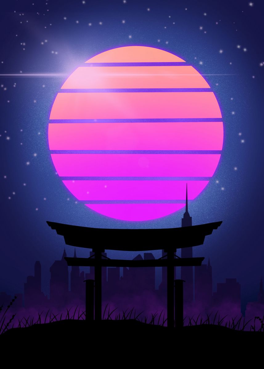 'Japanese retro city ' Poster by Infinix Art | Displate