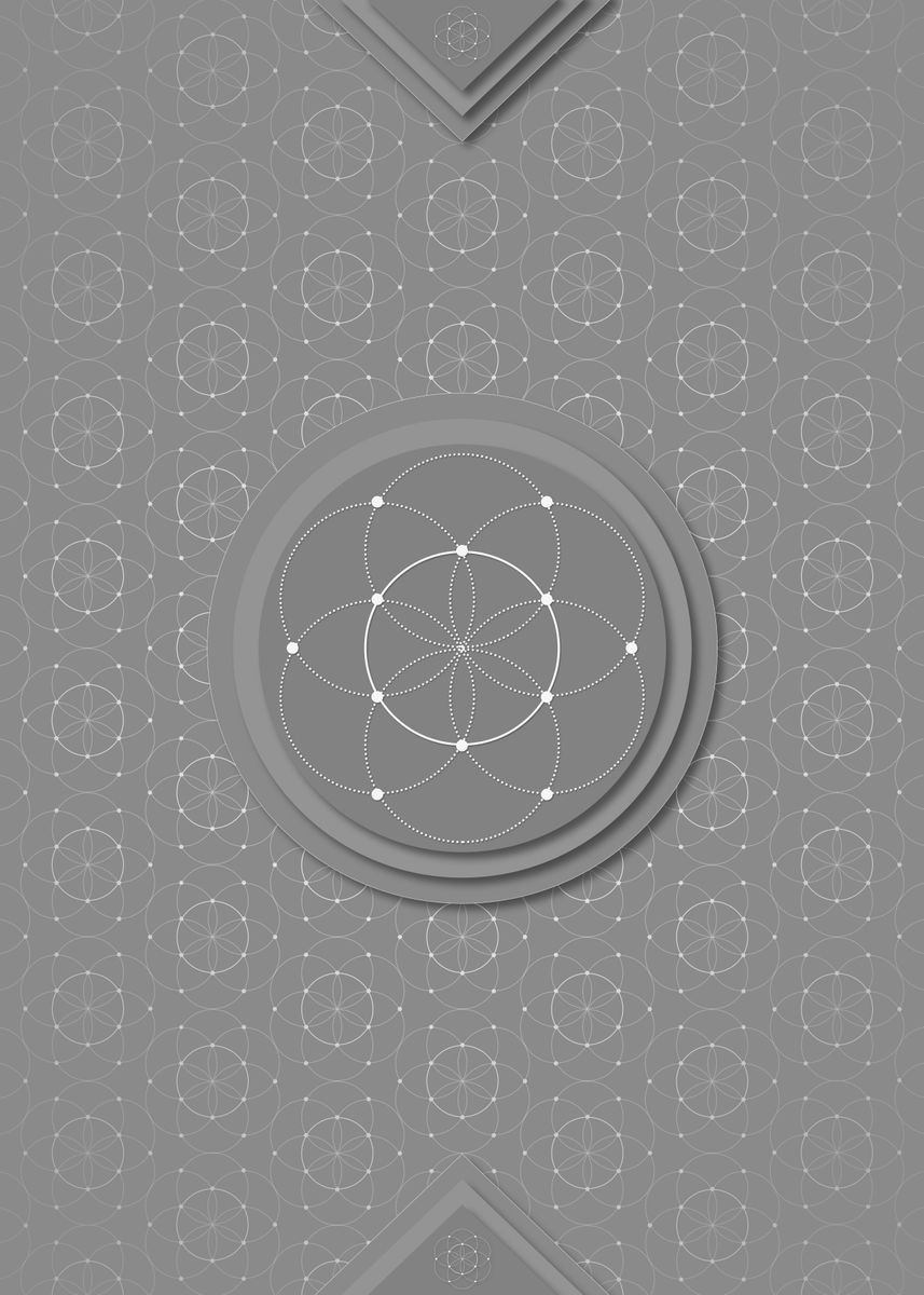 'Gray White Glyph Pattern' Poster, picture, metal print, paint by Holy ...