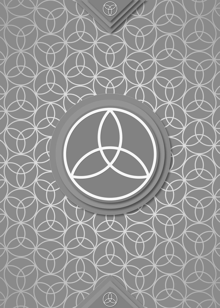 'Gray White Glyph Pattern' Poster, picture, metal print, paint by Holy ...