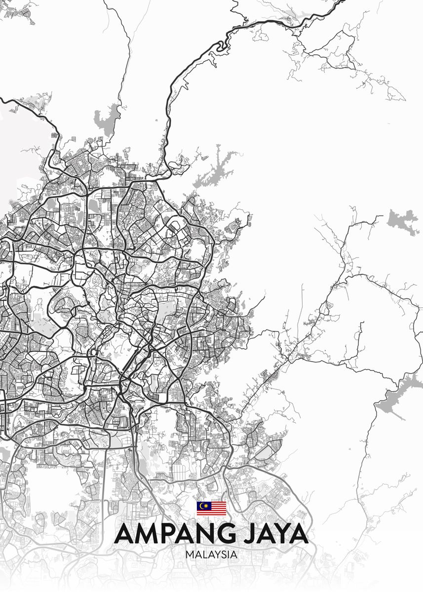 'Ampang Jaya MY' Poster, picture, metal print, paint by IMR Designs ...