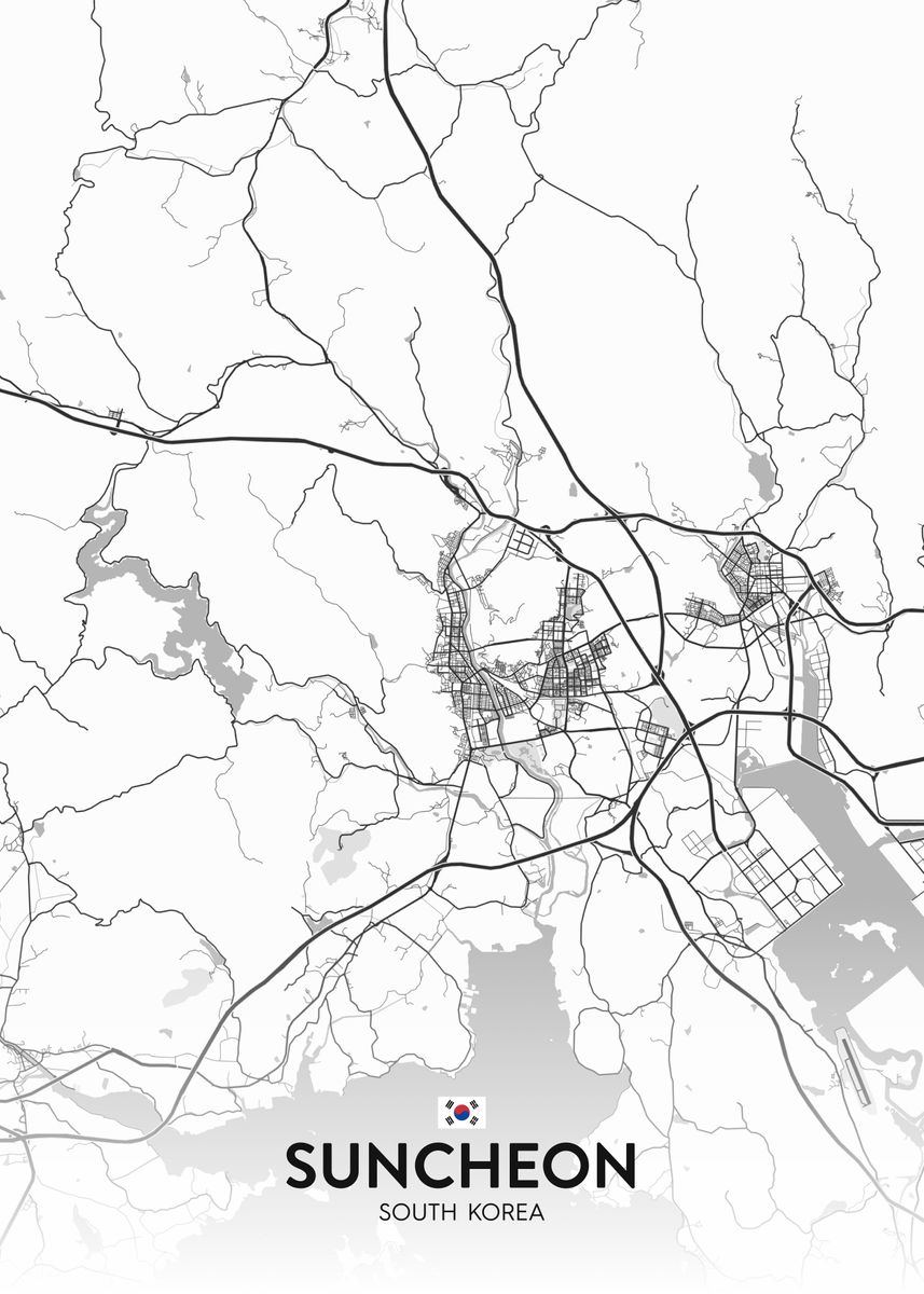 'Suncheon KR' Poster, picture, metal print, paint by IMR Designs | Displate