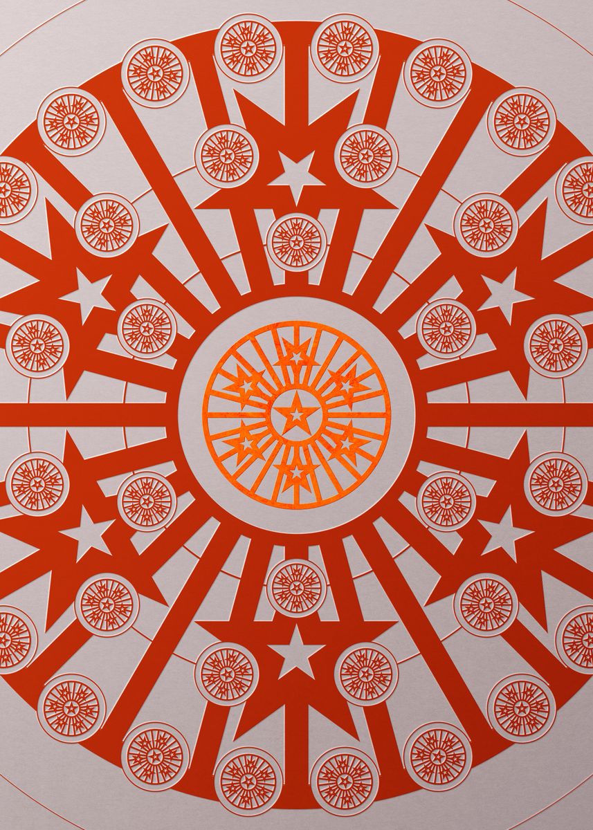 'Red Orange Sacred Geometry' Poster, picture, metal print, paint by ...